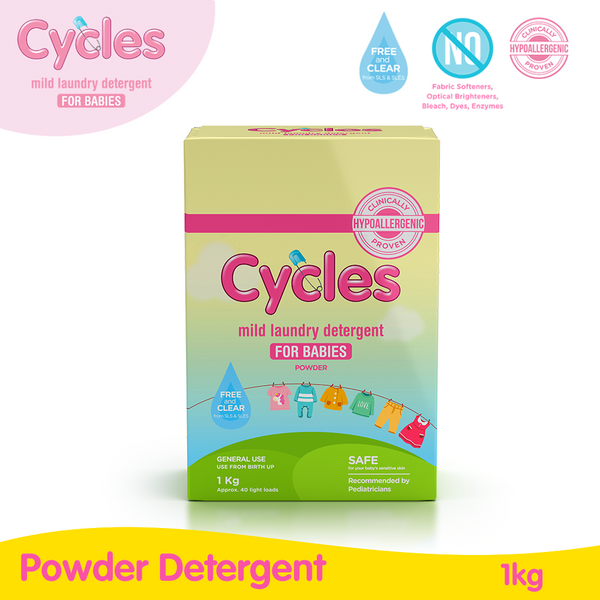 Cycles Mild Laundry Baby Powder Detergent 1kg – NurseryVan.com