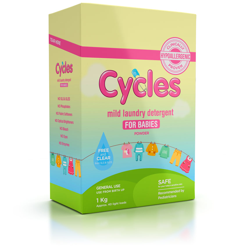 Cycles Mild Laundry Baby Powder Detergent 1kg – NurseryVan.com